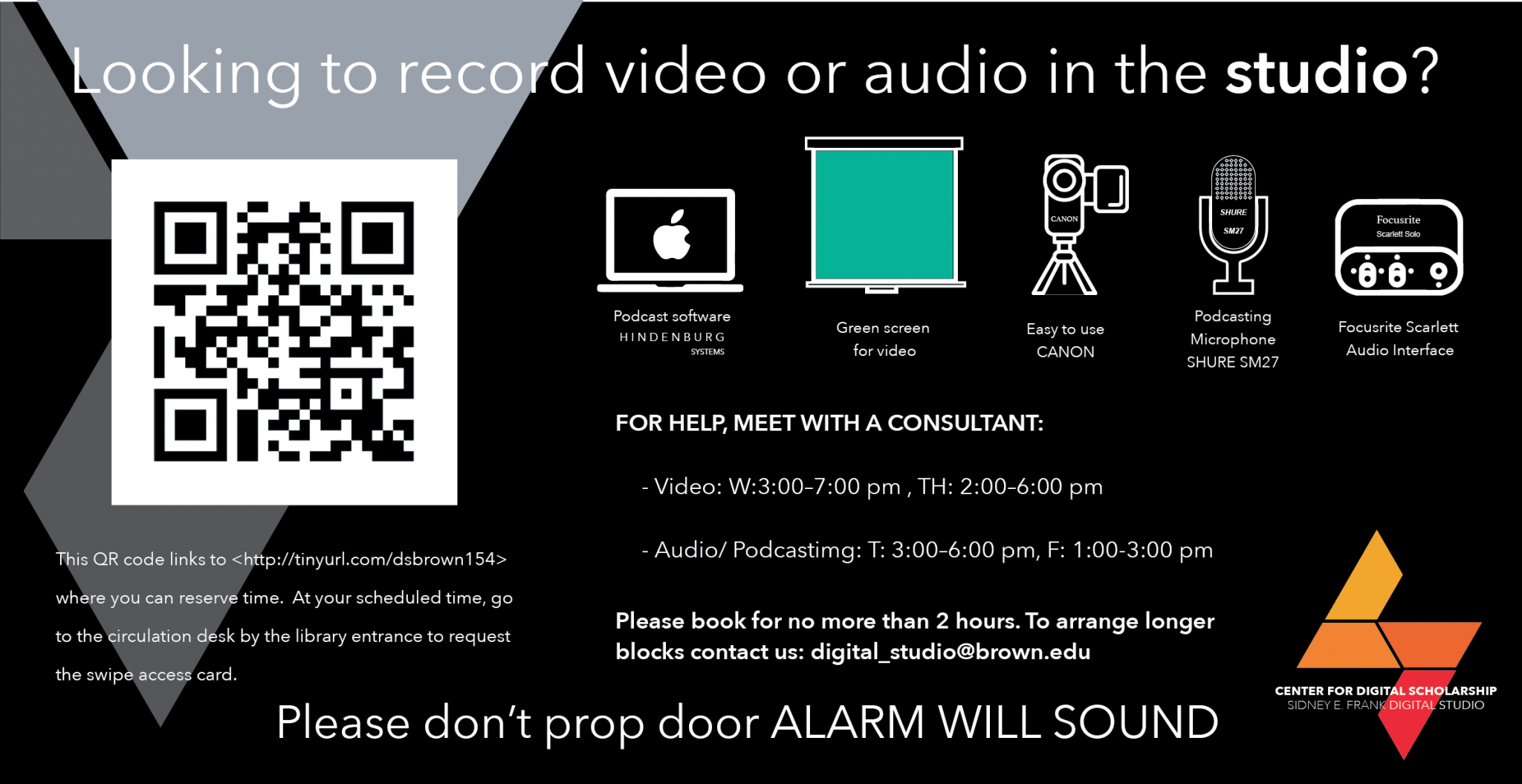 AV Recording Studio : Brown University Library Center for Digital Scholarship