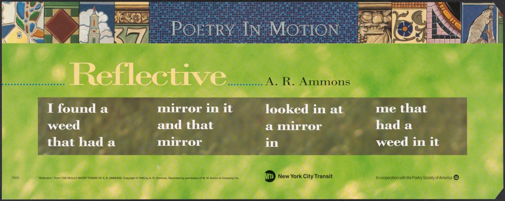 Exhibit | Mobile Verse: Bus and Subway Poetry : Brown University ...