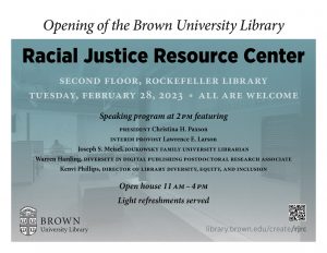 Opening of the Racial Justice Resource Center : Brown University ...