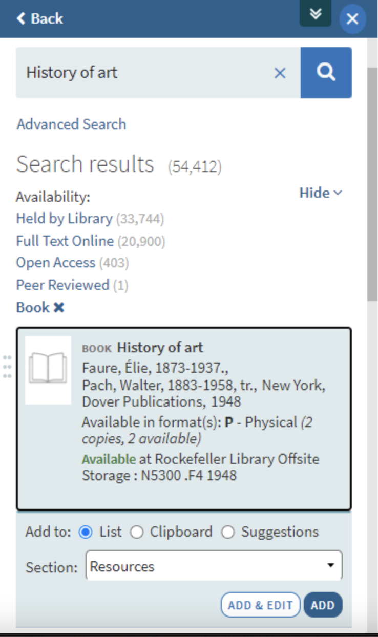 Creating a new reading list from your course page in Canvas : Brown University Library Brown ...