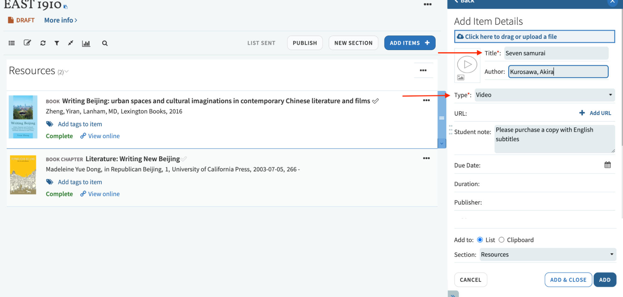 Managing your Course Reserves Reading List : Brown University Library ...