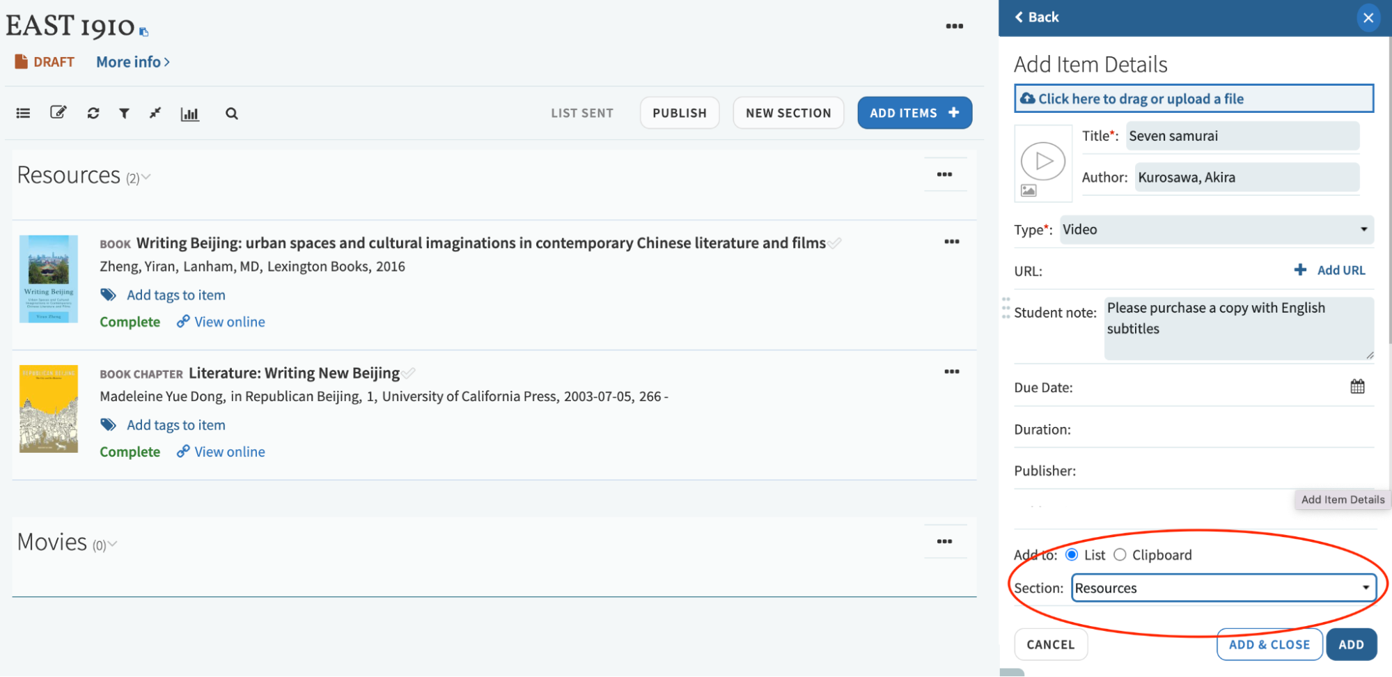 Managing your Course Reserves Reading List : Brown University Library ...